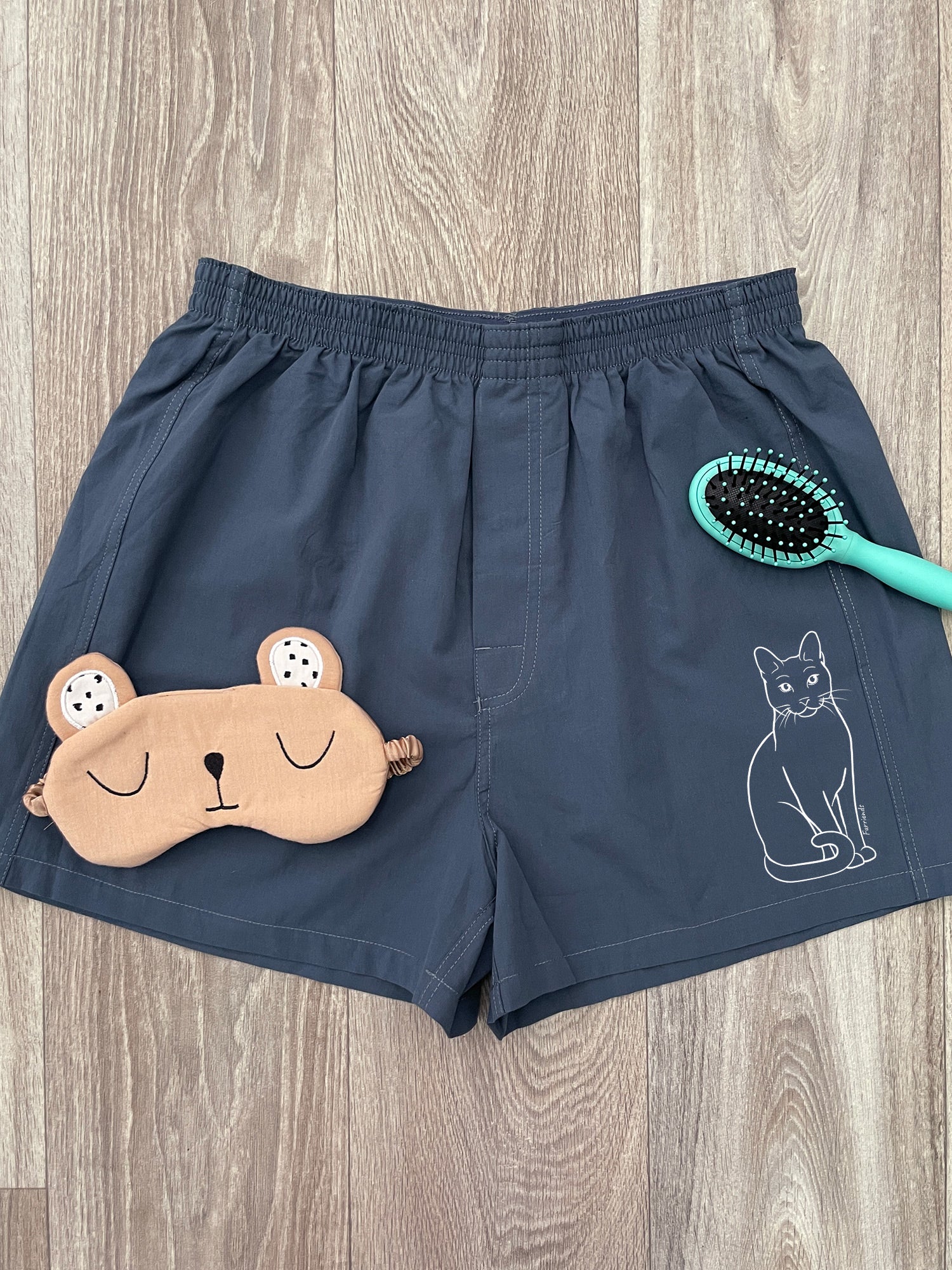 Russian Blue Cotton Boxer Shorts | Furriends Australia