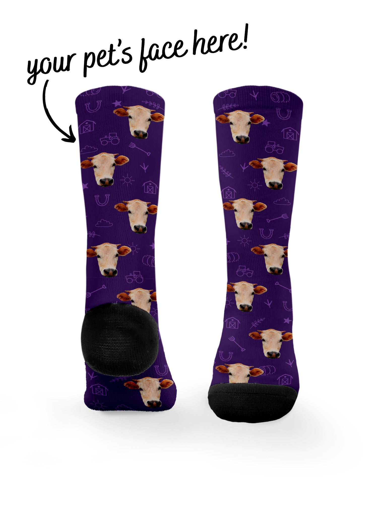 Custom Farm Animal Face Dress Socks | Furriends Australia