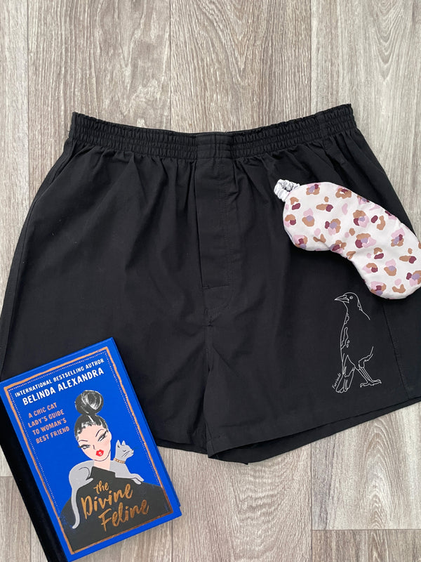 Australian Magpie Cotton Boxer Shorts | Furriends Australia