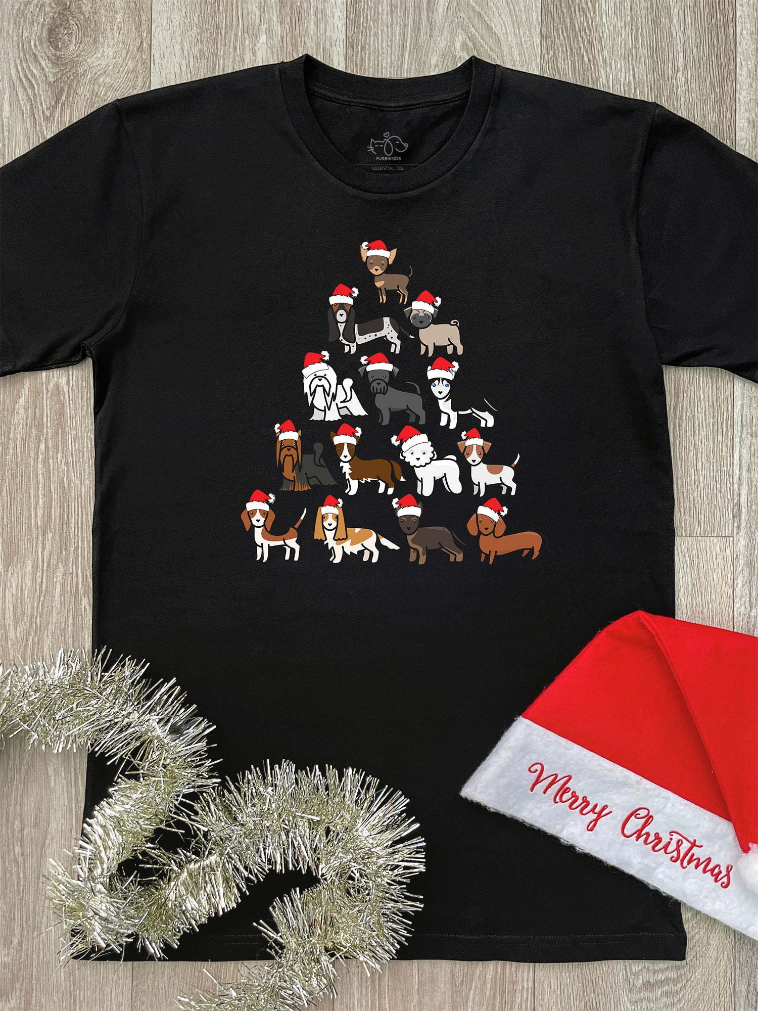 Merry Woofmas Tree Essential Tee | Furriends Australia